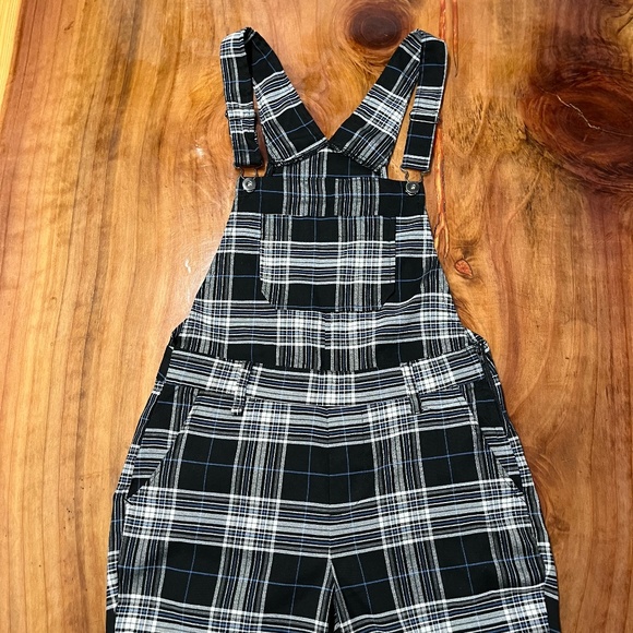 Hot Topic | Pants & Jumpsuits | Hot Topic Small Plaid Overalls Grunge ...